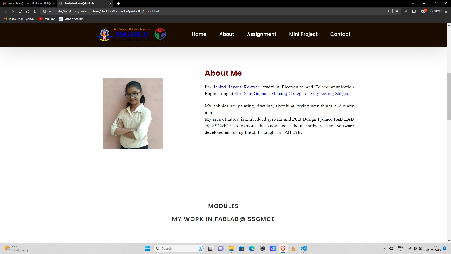 Janhvi Kokwar @ FabLab 2023